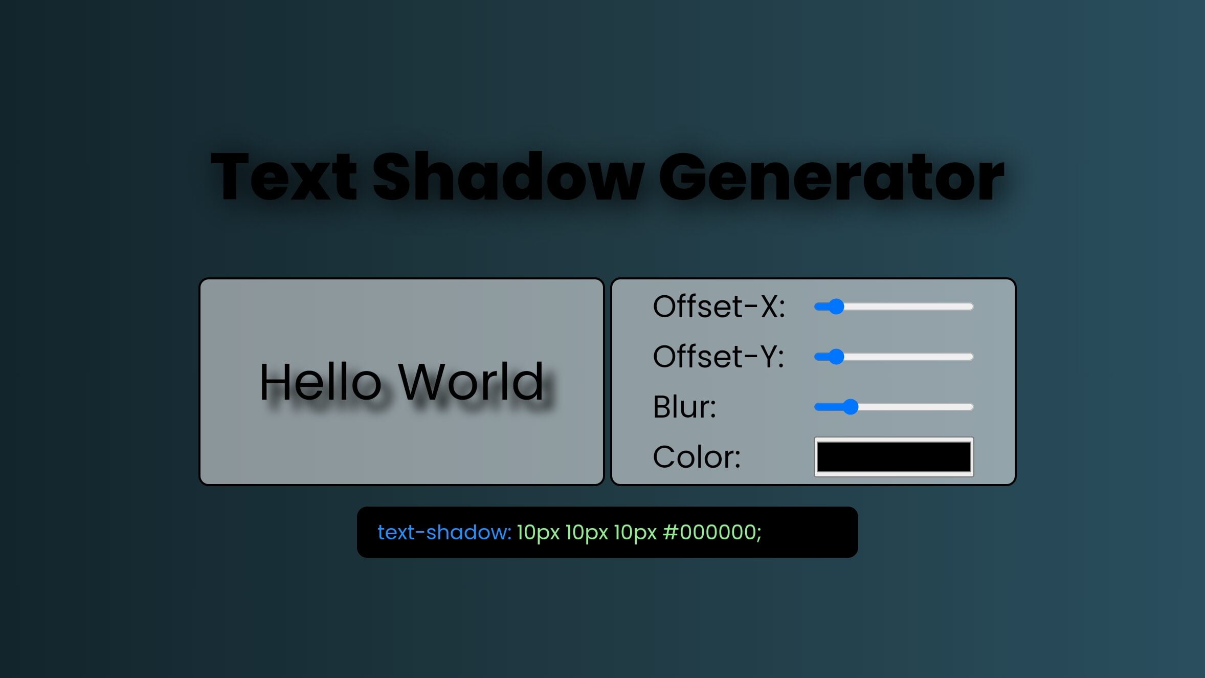 How To Create Simplest Text Shadow Generator Using Javascript Codingkite